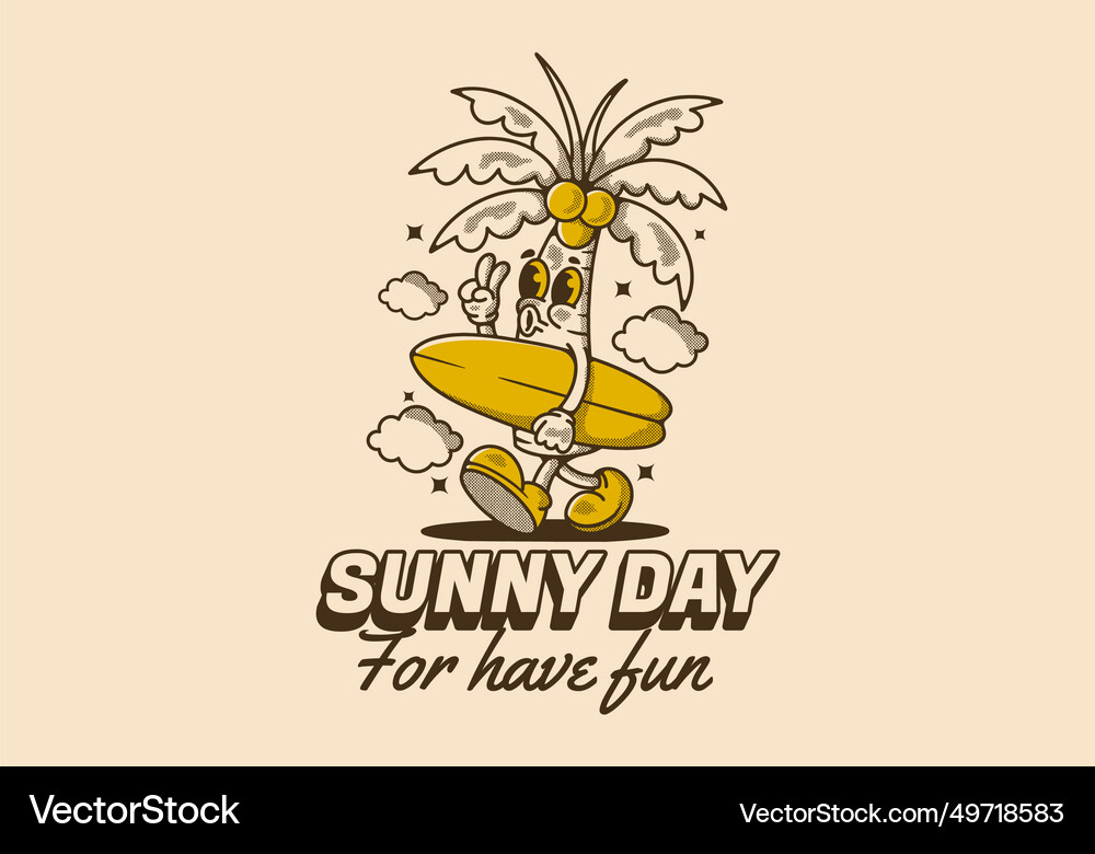Sunny day for have fun mascot character Royalty Free Vector