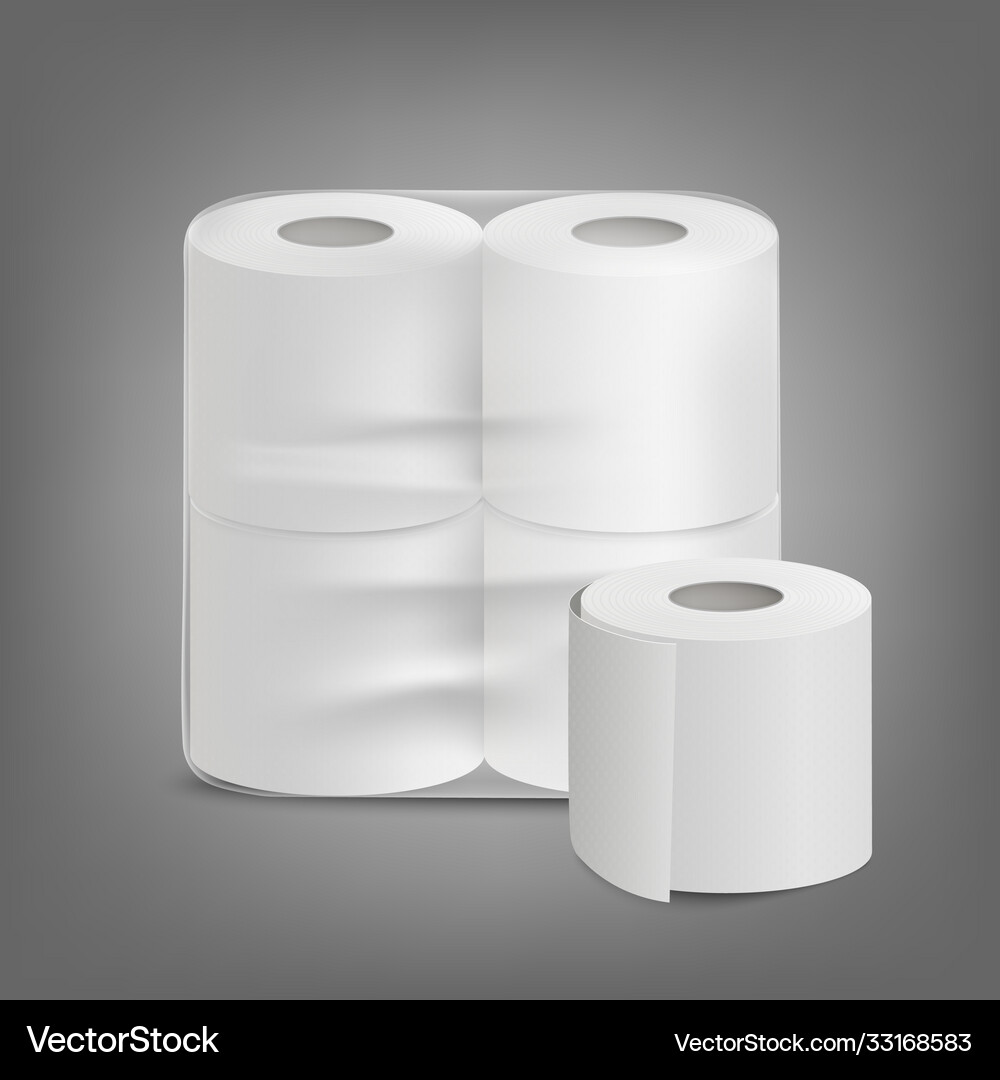 Toilet paper unlabeled packaging realistic Vector Image