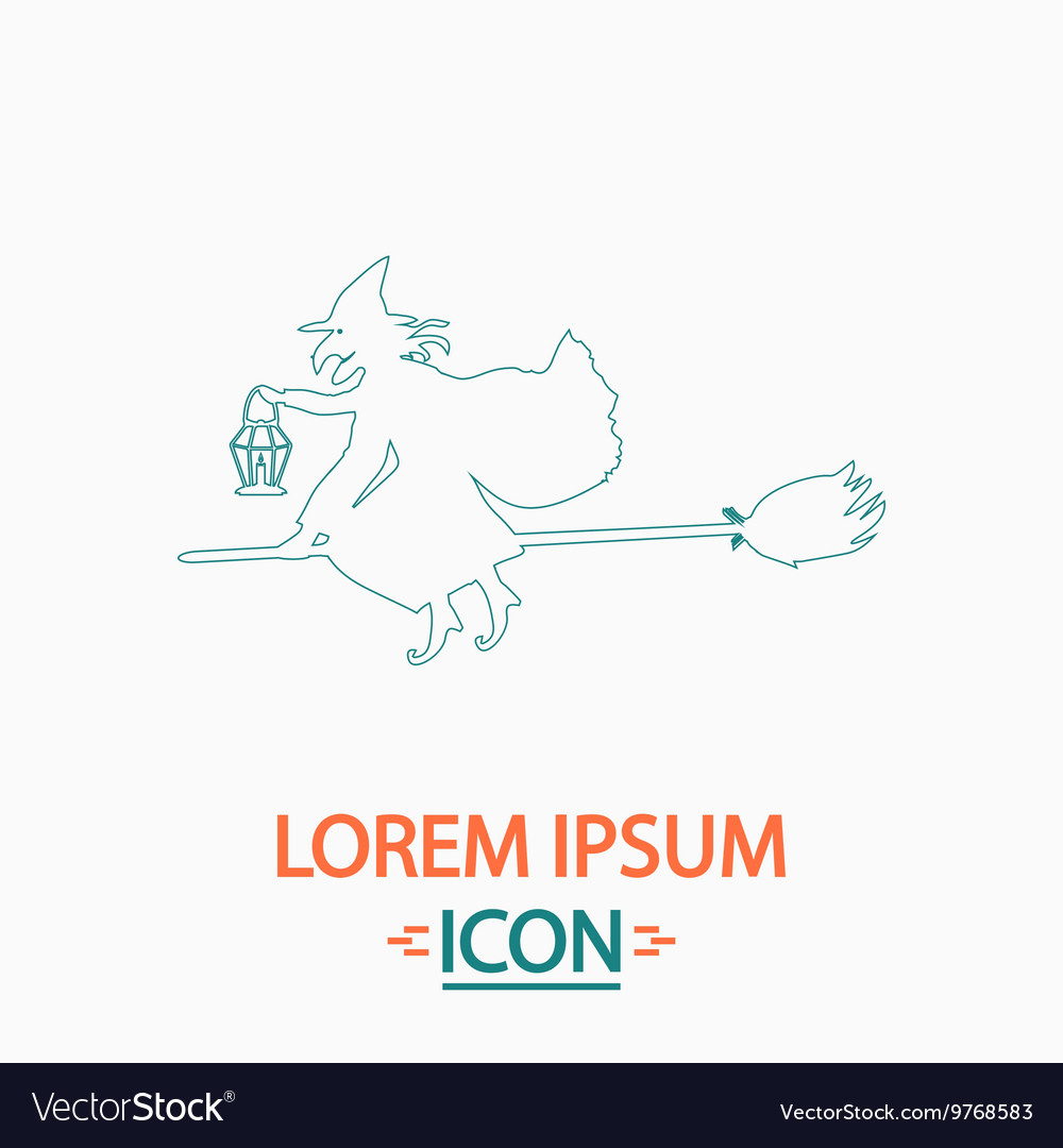 Witch computer symbol Royalty Free Vector Image