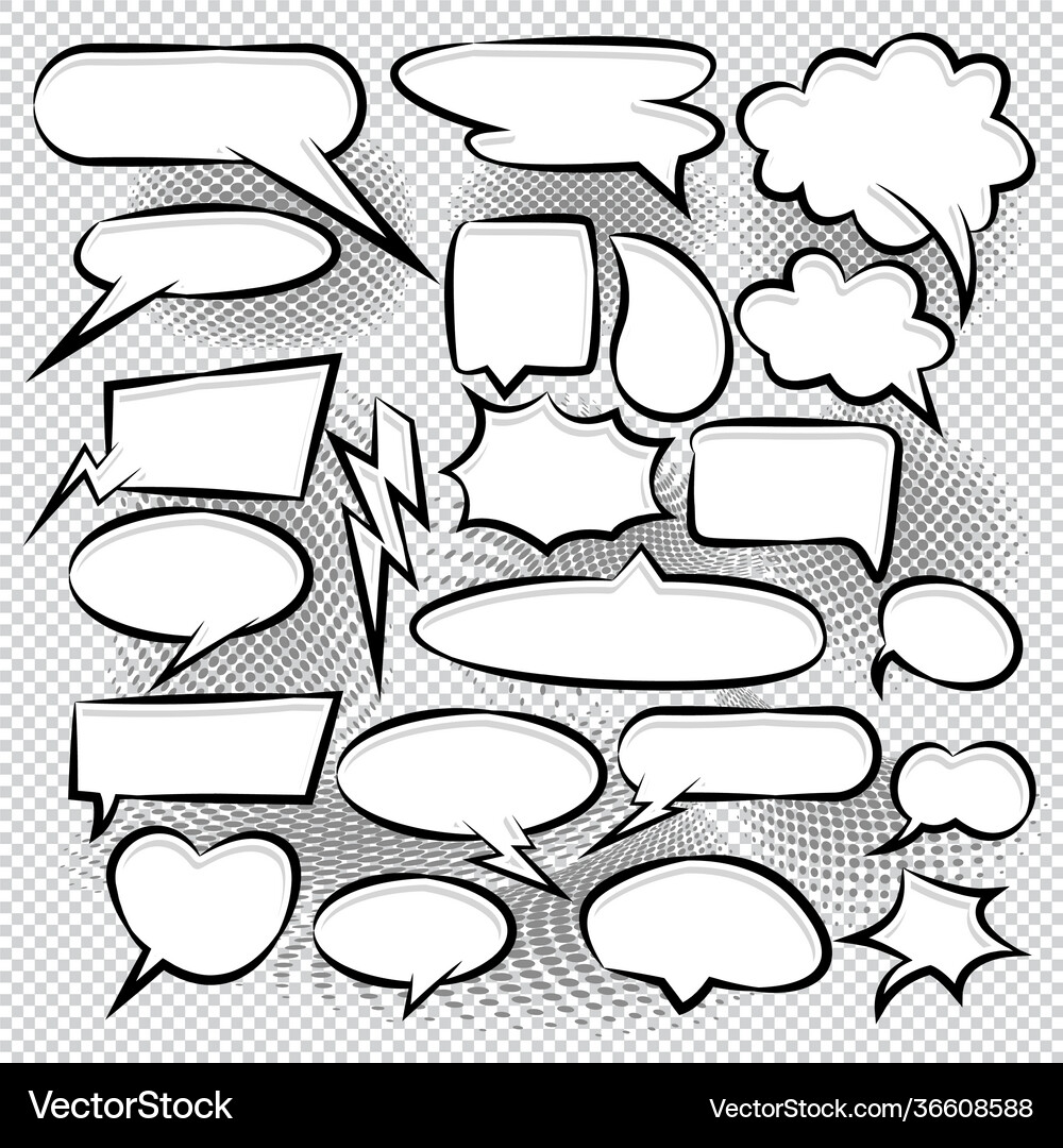 Comic bubble speech balloons cartoon Royalty Free Vector