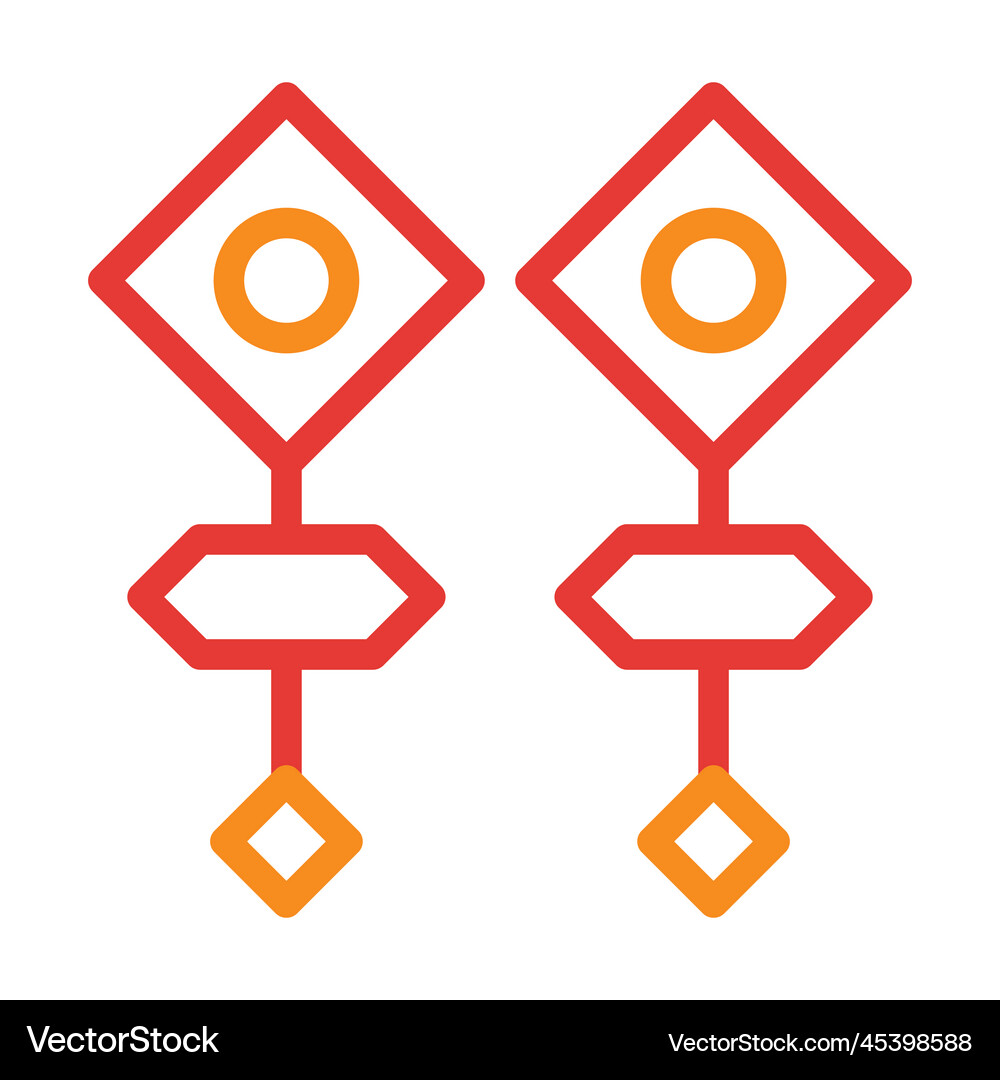 Decoration multicolor red and logo icon new year Vector Image