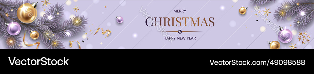 Horizontal banner with christmas symbols Vector Image