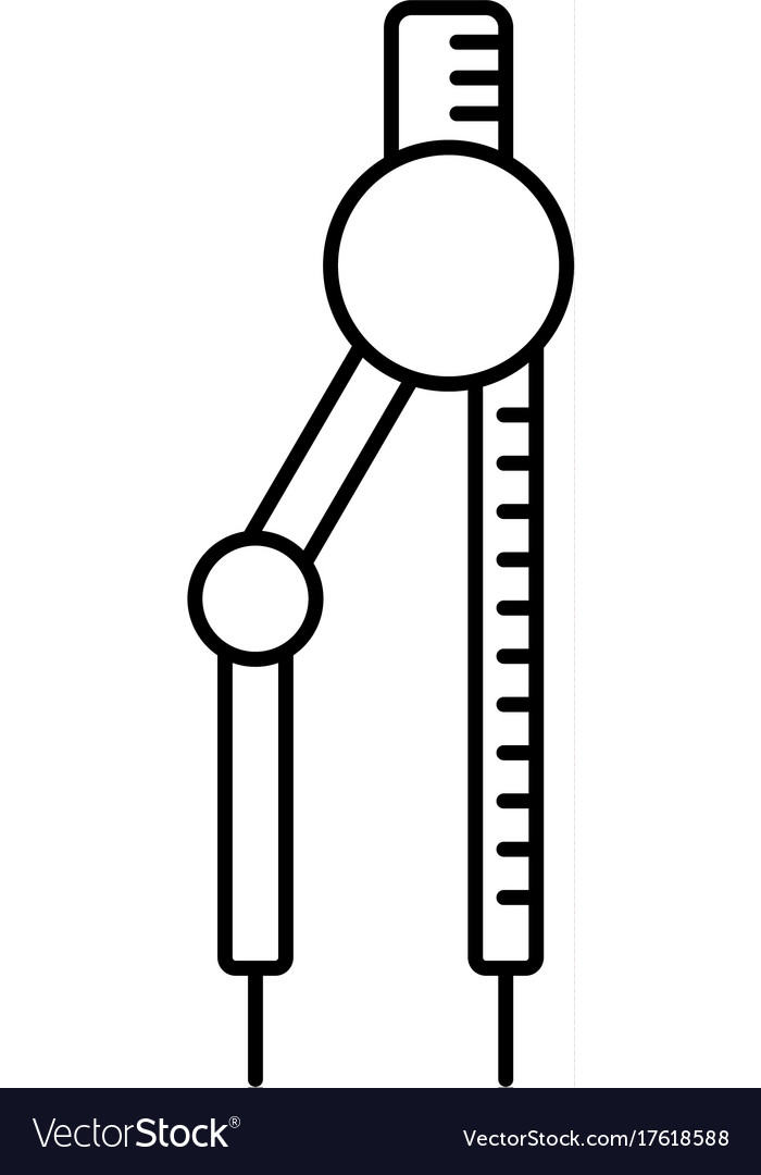 Line compass school tool design to study Vector Image