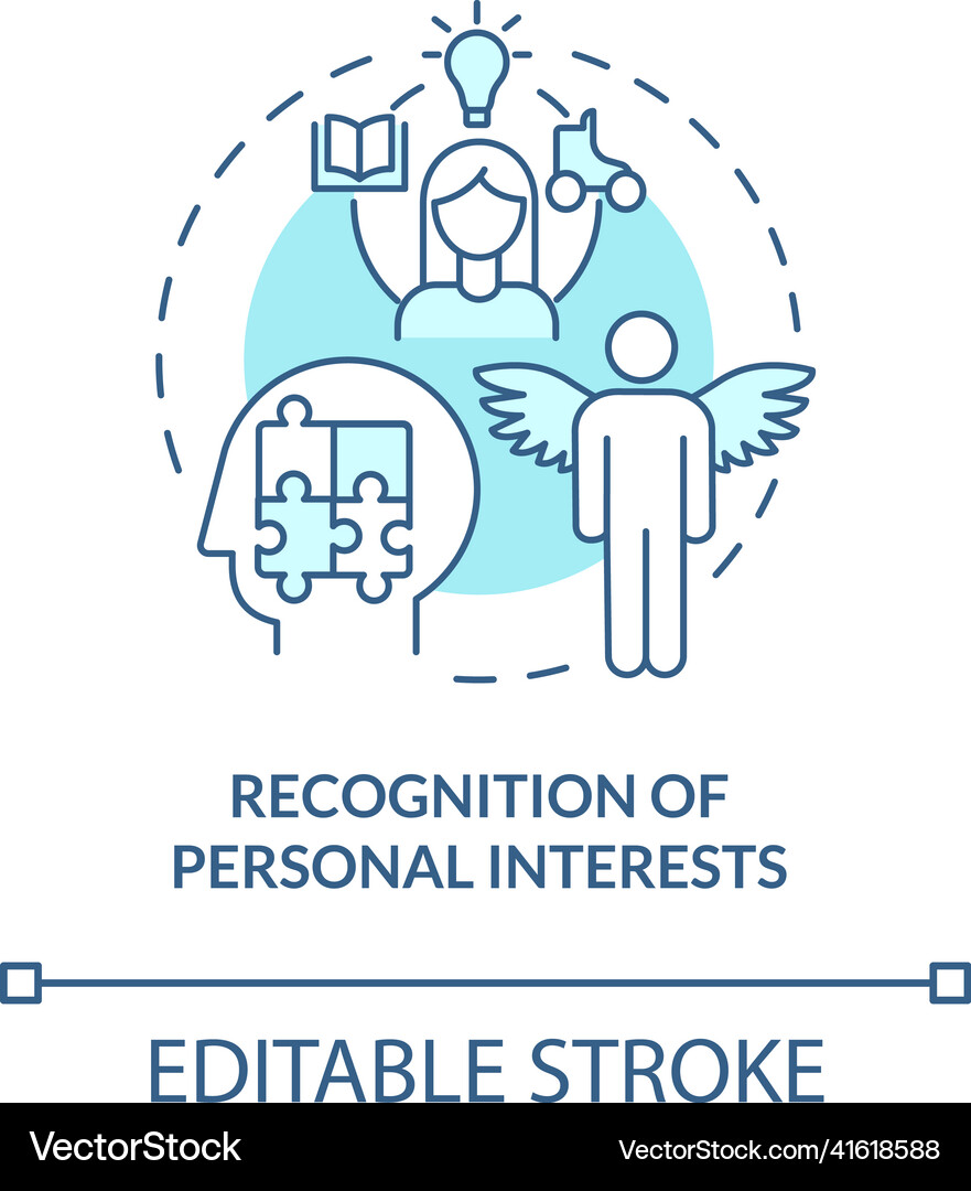 Recognition of personal interests turquoise Vector Image