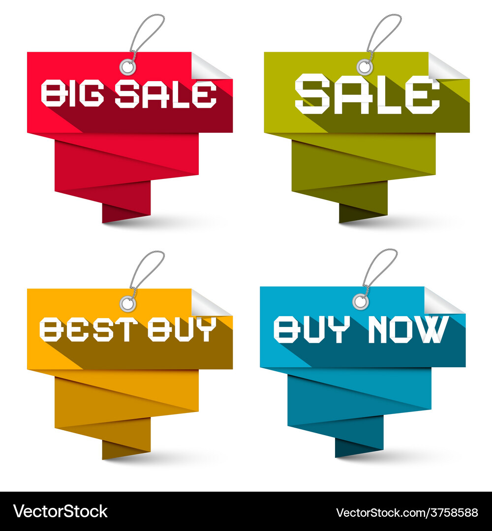 Sale labels set isolated on white background Vector Image