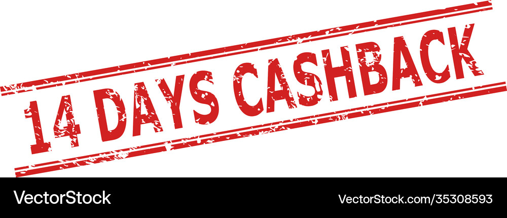 14 days cashback seal with grunge texture Vector Image
