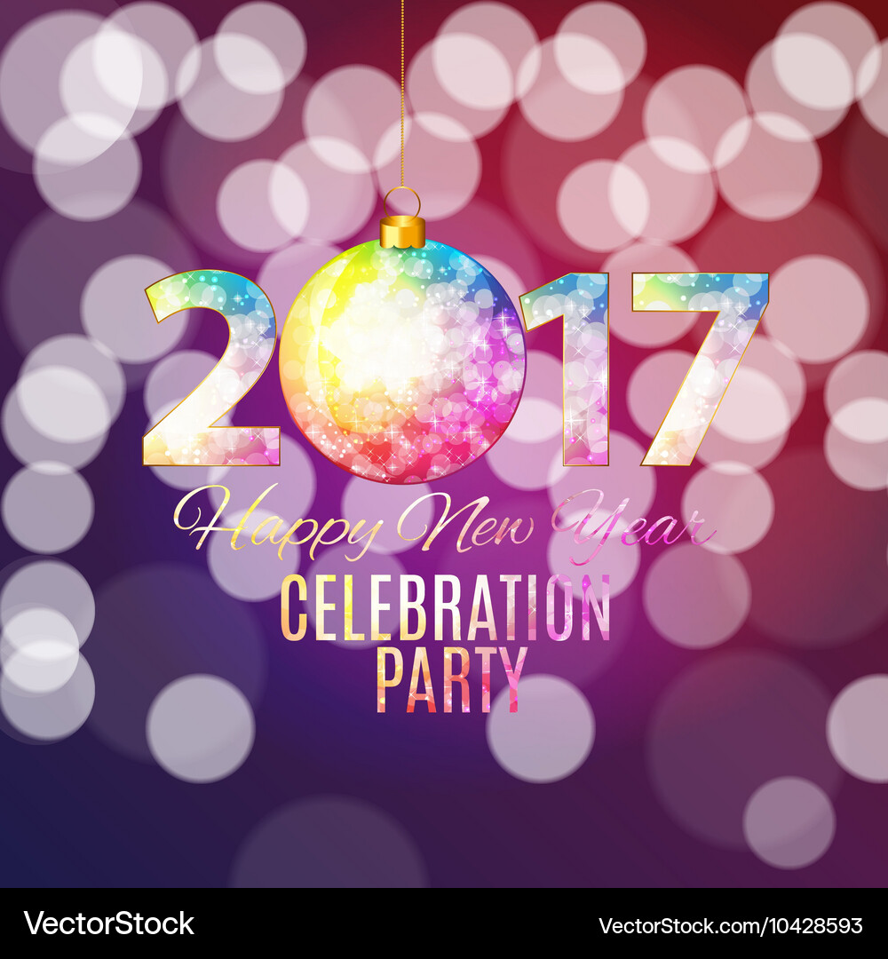Abstract beauty 2017 new year celebration poster Vector Image