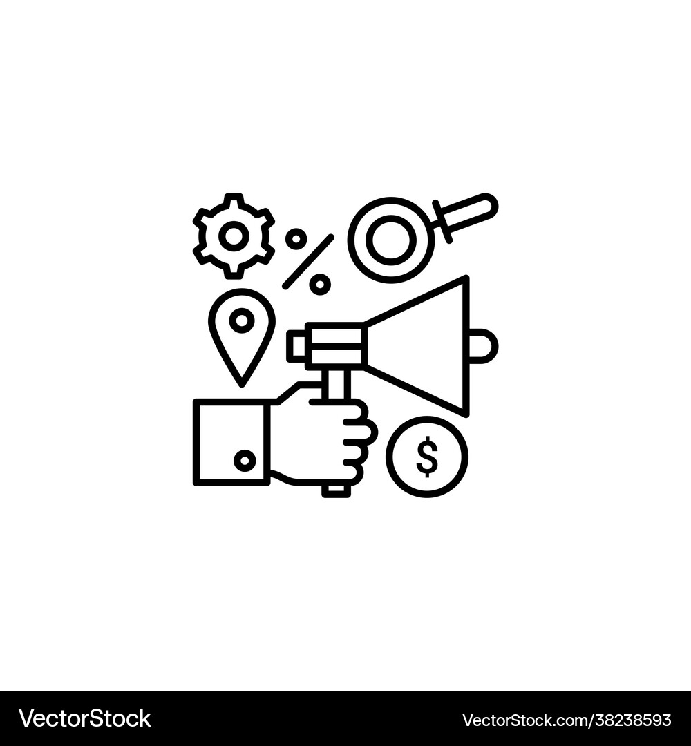 Advertising and promo icon in logotype Royalty Free Vector