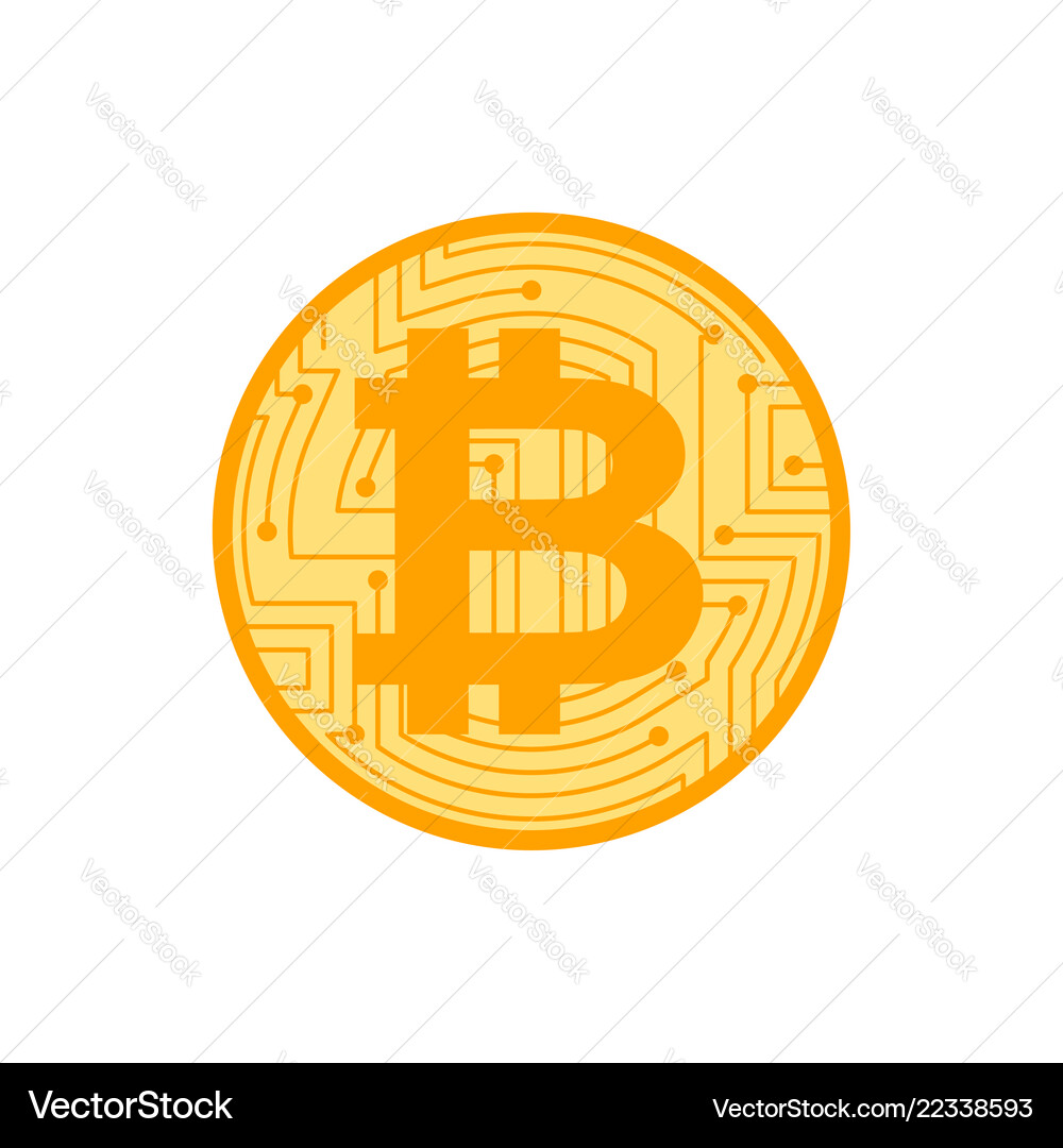 Bitcoin coin isolated crypto currency symbol Vector Image