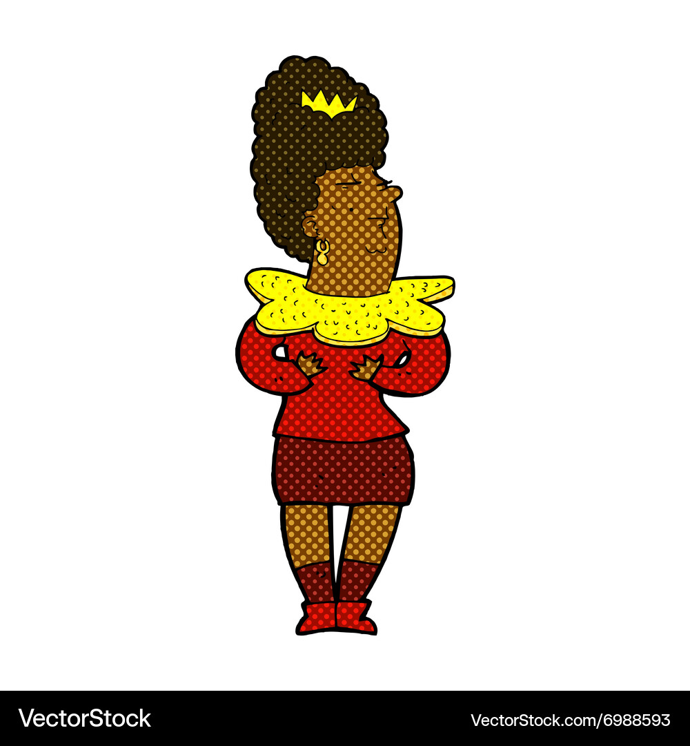 Comic cartoon aristocratic woman Royalty Free Vector Image