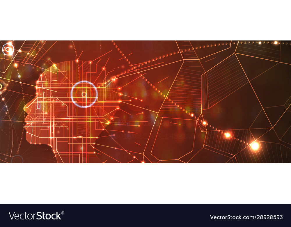 Conceptual technology artificial intelligence Vector Image