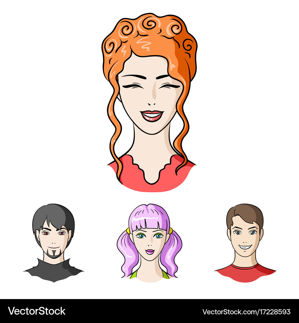 Different looks young peopleavatar and face Vector Image