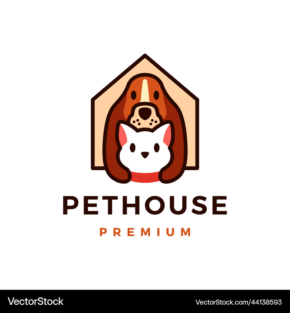 Dog cat pet house logo icon Royalty Free Vector Image