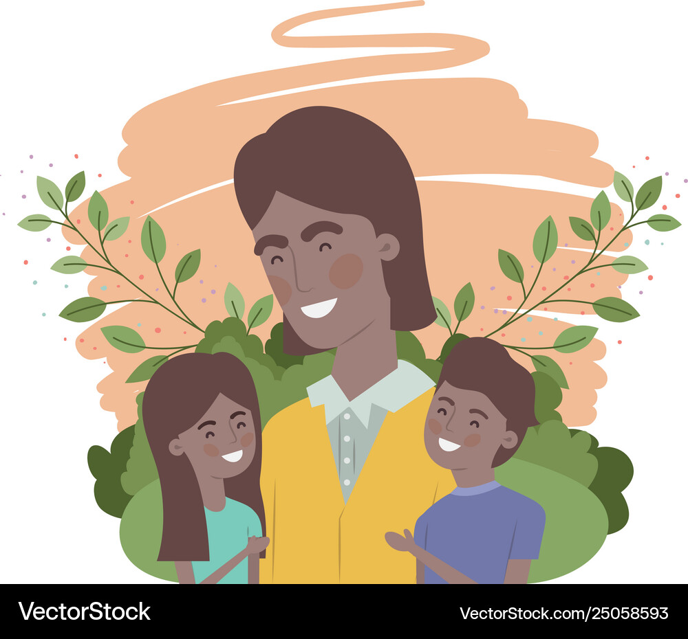 Father with children avatar character Royalty Free Vector