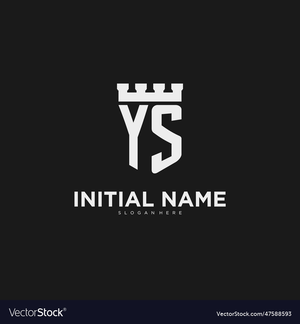 Initials ys logo monogram with shield Royalty Free Vector