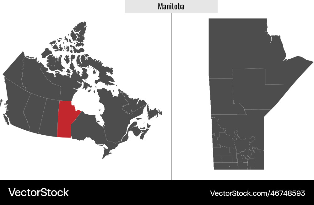 Map of manitoba province canada Royalty Free Vector Image
