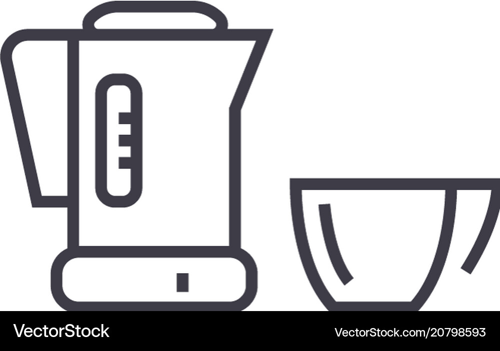 Mixer with a bowl line icon sign Royalty Free Vector Image