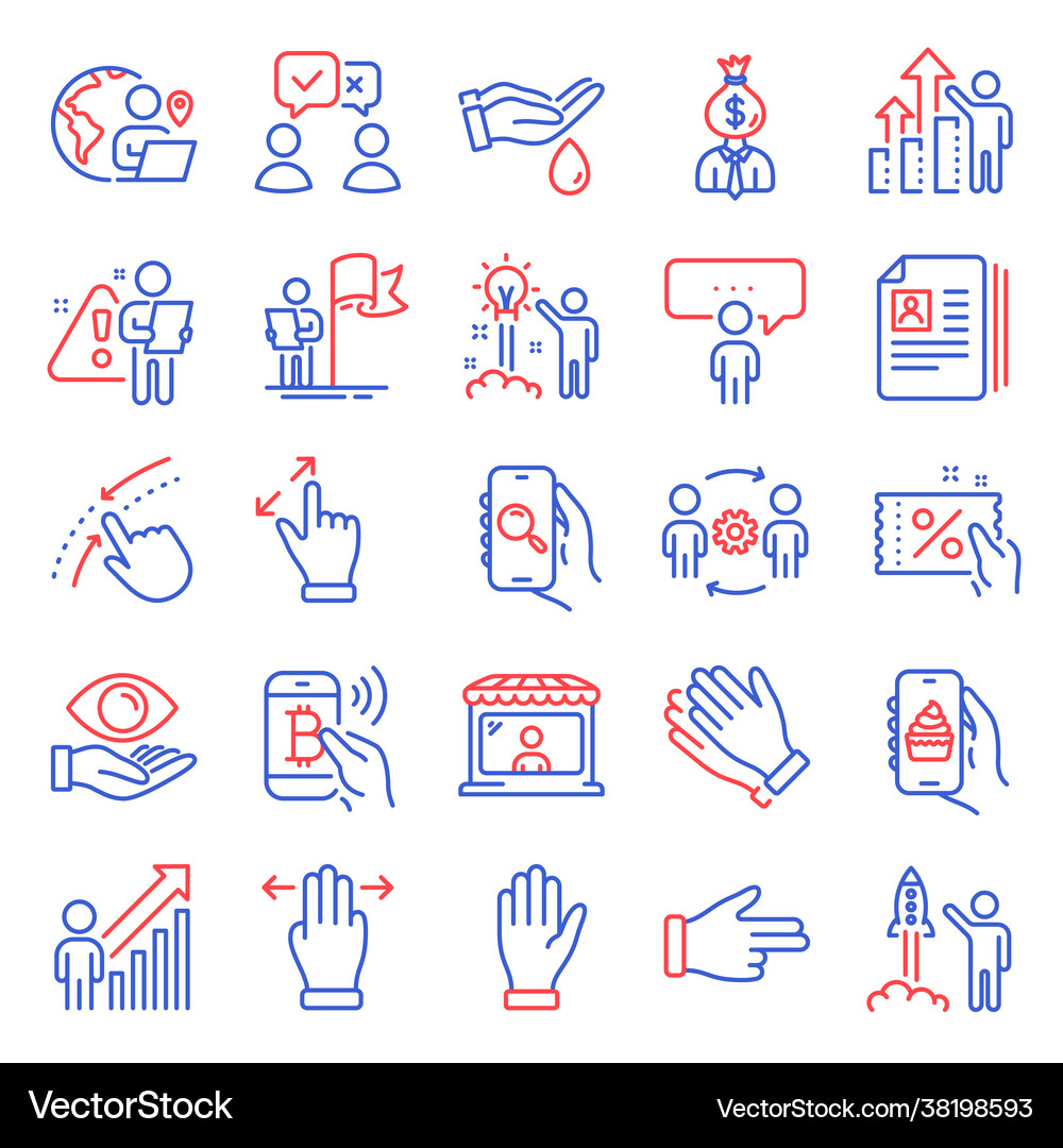 People icons set included icon as voting Vector Image