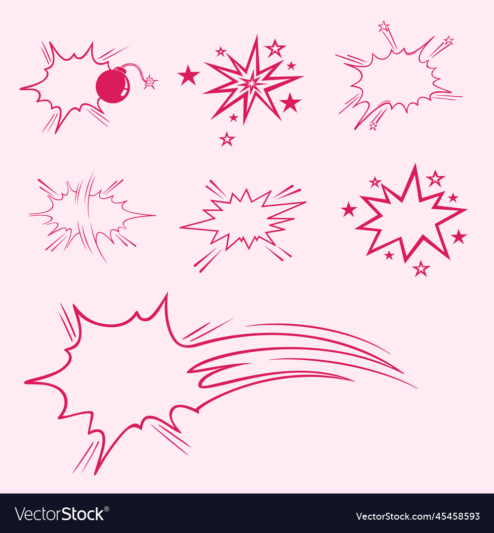 Pink bubble boom comic Royalty Free Vector Image