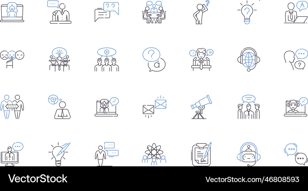 Probing and elucidations line icons collection Vector Image