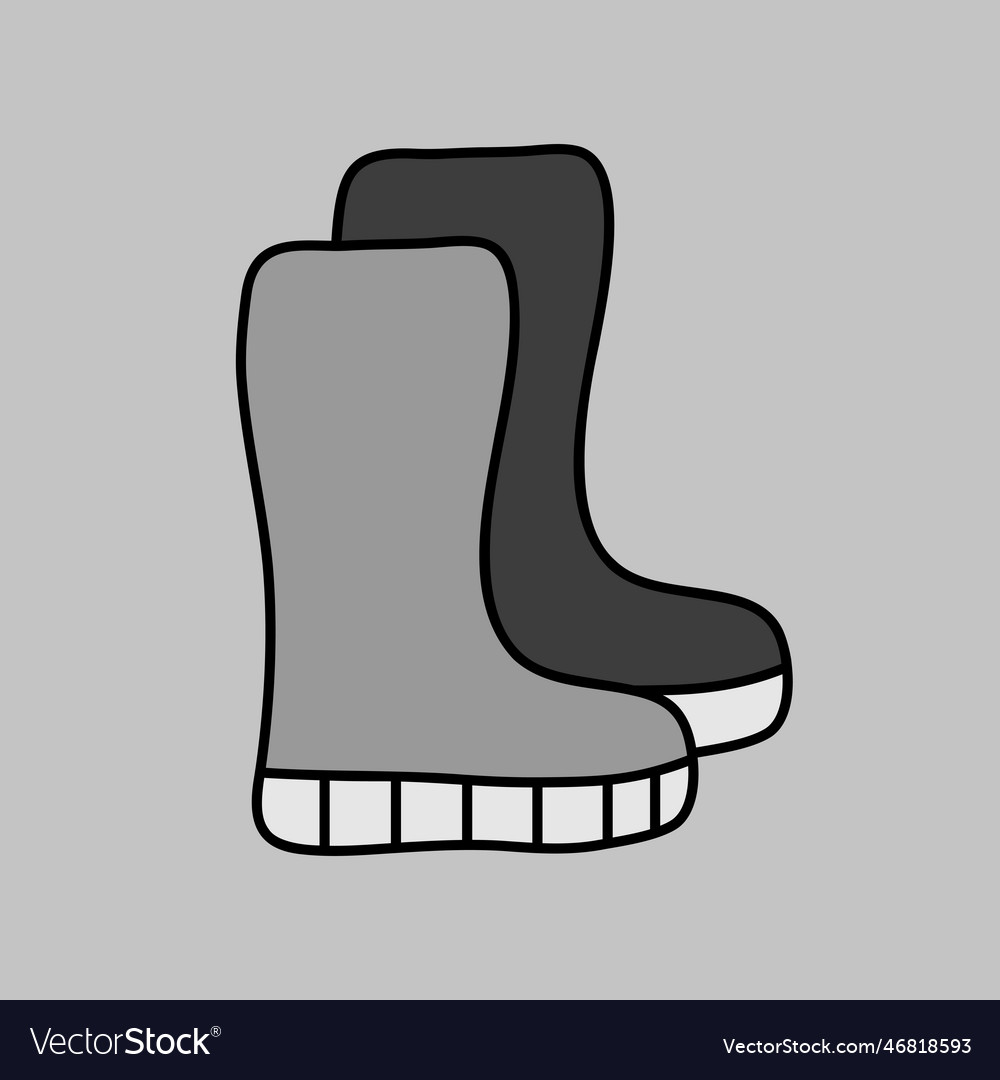 Rubber boots isolated grayscale icon Royalty Free Vector Rubber boots isolated grayscale icon Royalty Free Vector