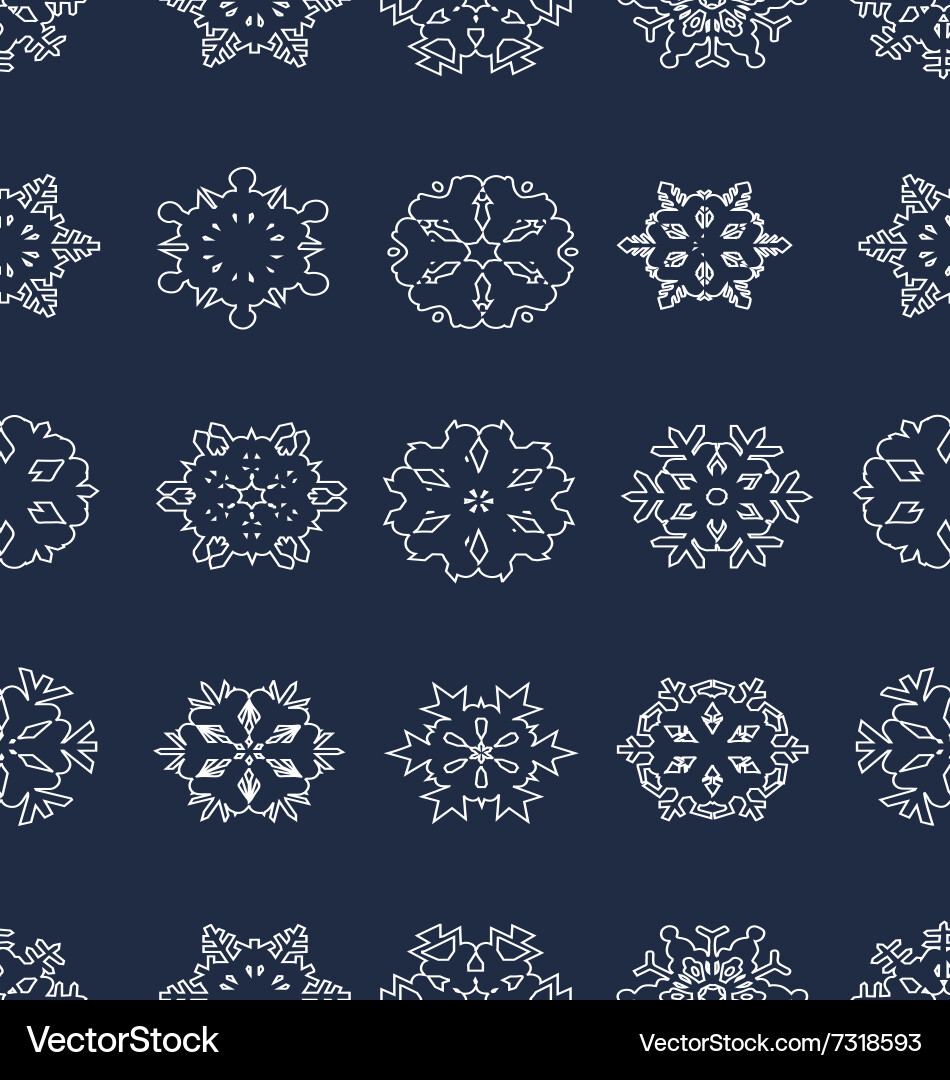 Seamless of snowflakes Royalty Free Vector Image