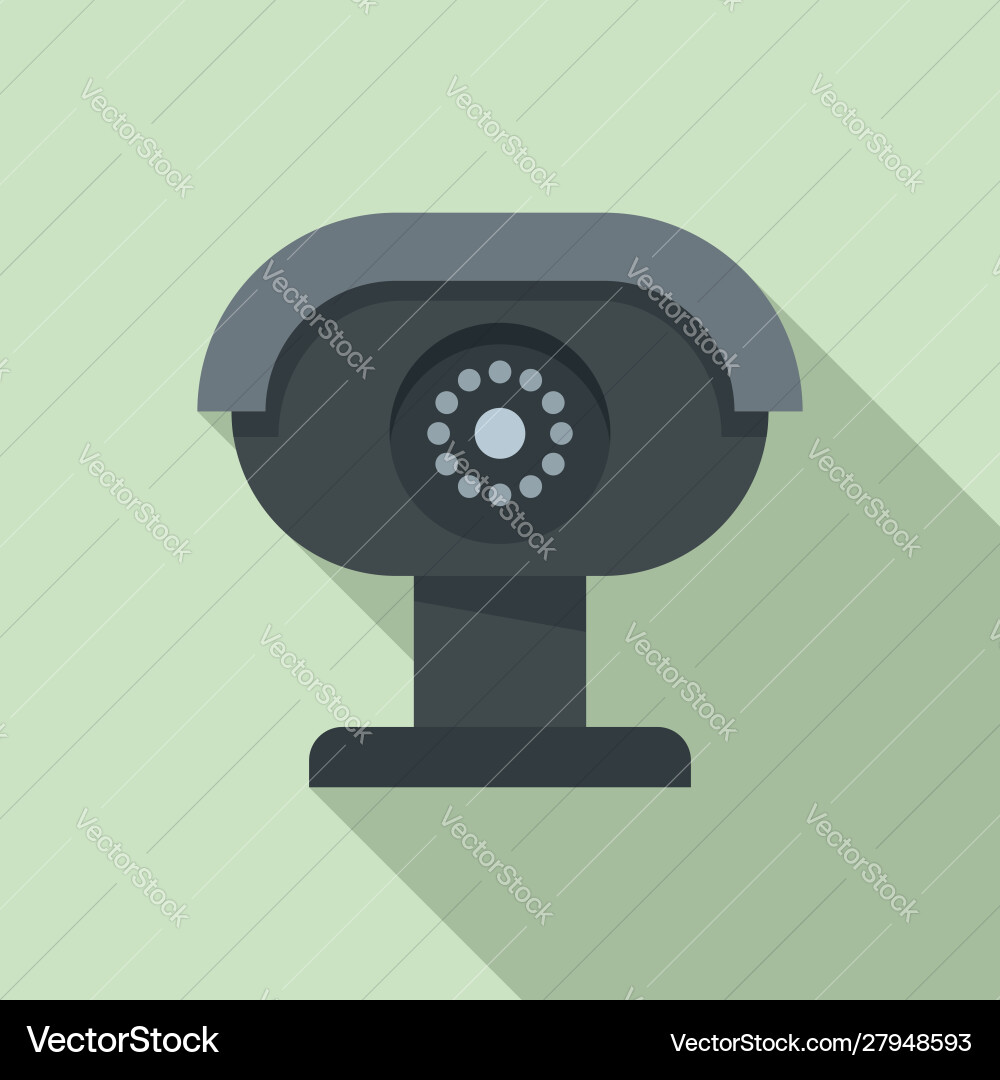 Security camera icon flat style Royalty Free Vector Image
