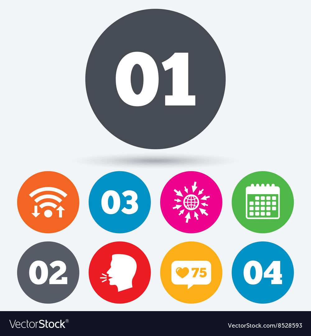 Step one two three icons sequence options Vector Image