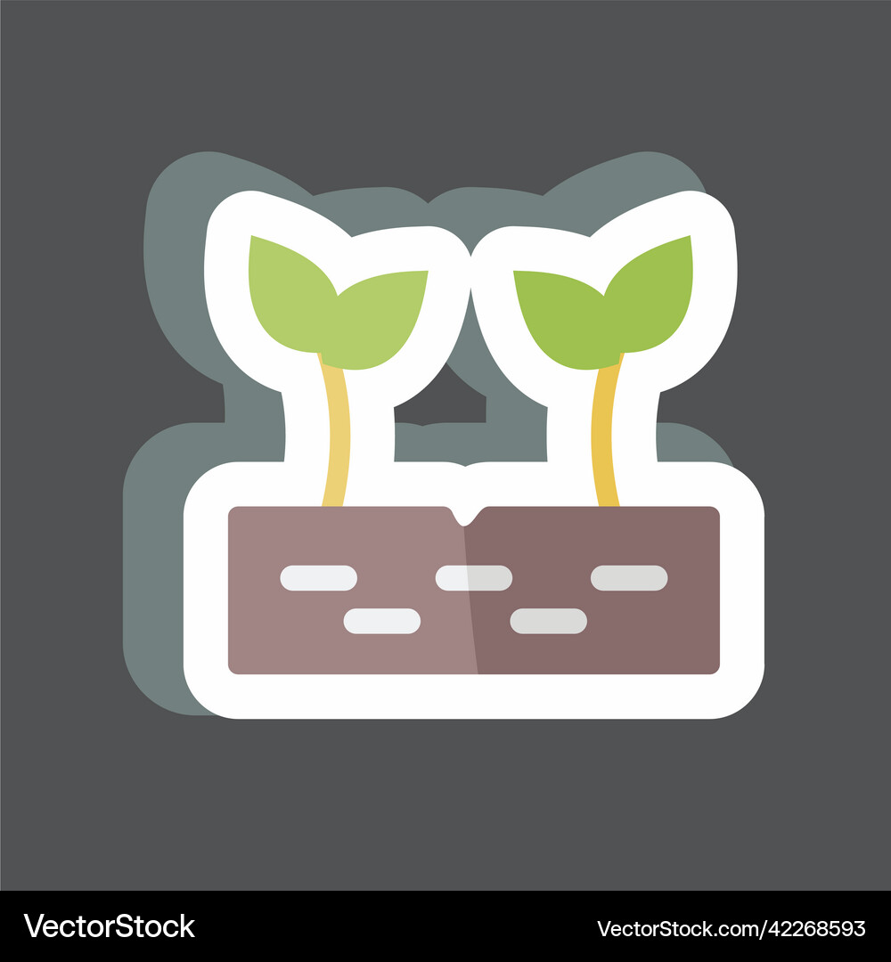 Sticker sprouts suitable for garden symbol simple Vector Image