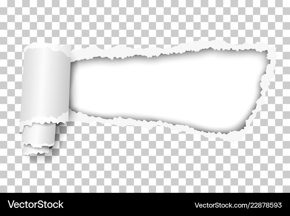 Tattered hole in transparent paper with soft Vector Image