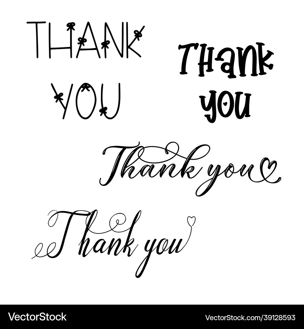 Thank you hand lettering custom handmade Vector Image