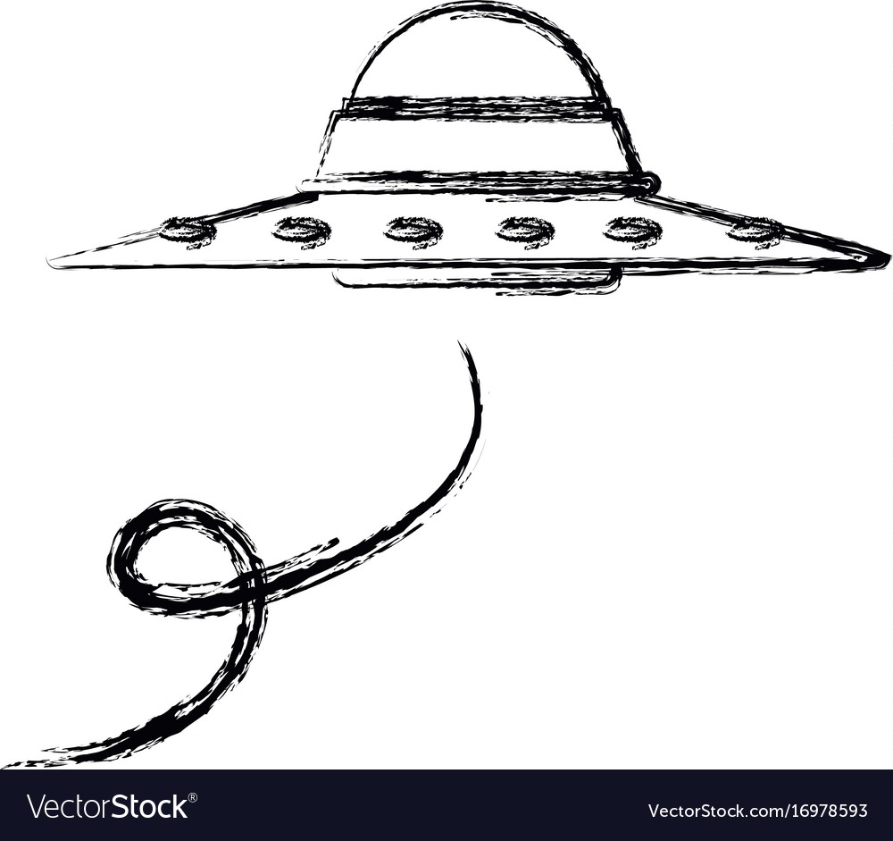 Ufo saucer spaceship vehicle object icon Vector Image