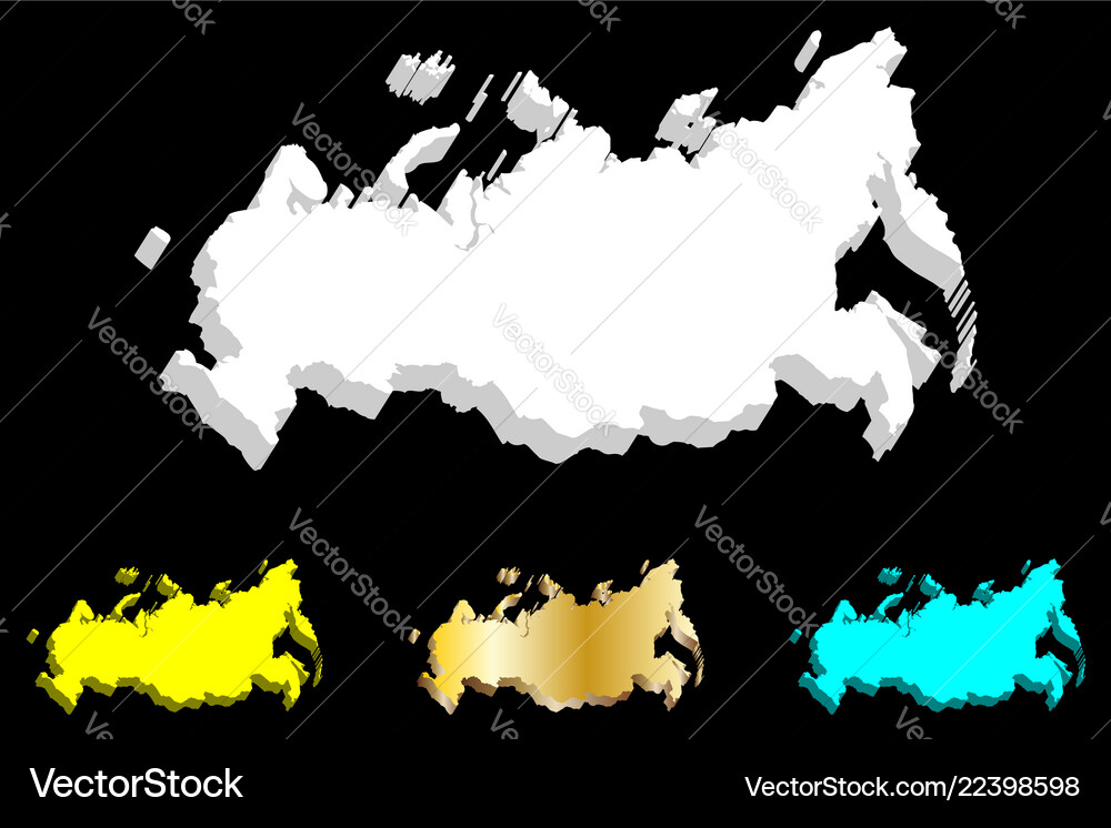3d map of russia Royalty Free Vector Image - VectorStock