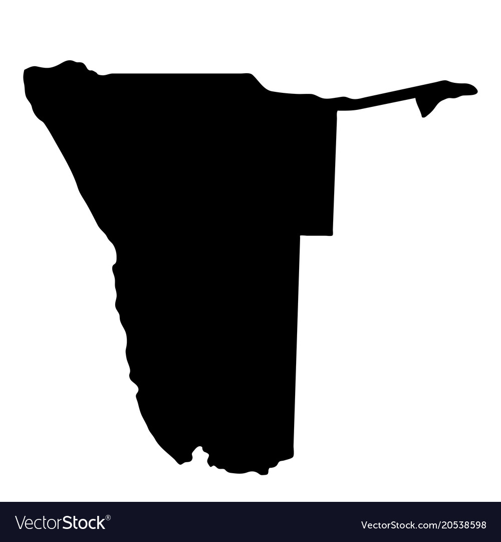 Black silhouette country borders map namibia Vector Image Black silhouette country borders map namibia Vector Image