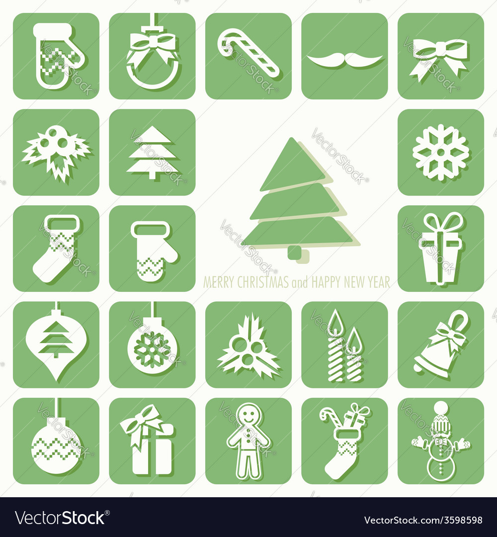 Christmas icons set Royalty Free Vector Image - VectorStock