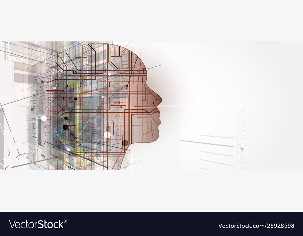 Conceptual technology artificial intelligence Vector Image