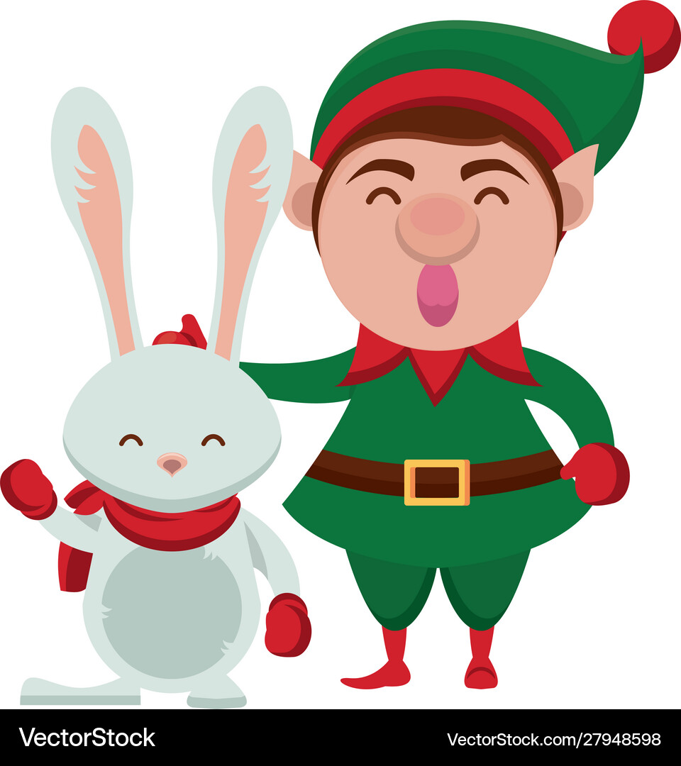 Cute santa helper christmas character Royalty Free Vector
