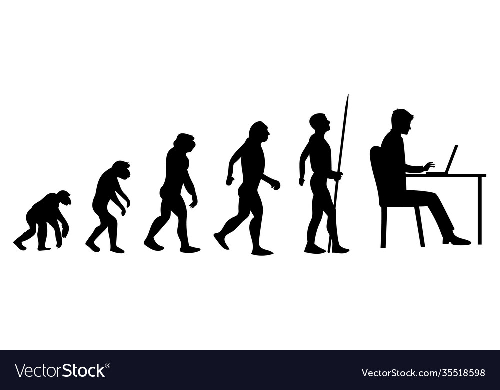 Evolution texting human stock Royalty Free Vector Image