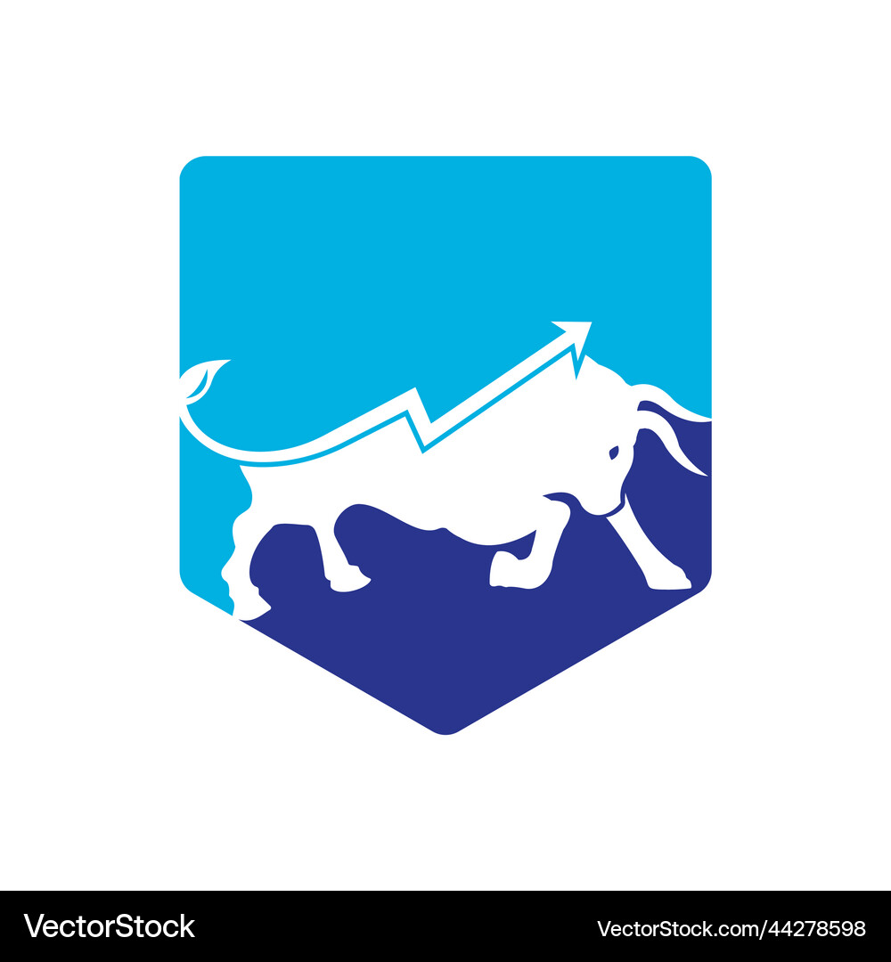 Financial bull logo design template Royalty Free Vector