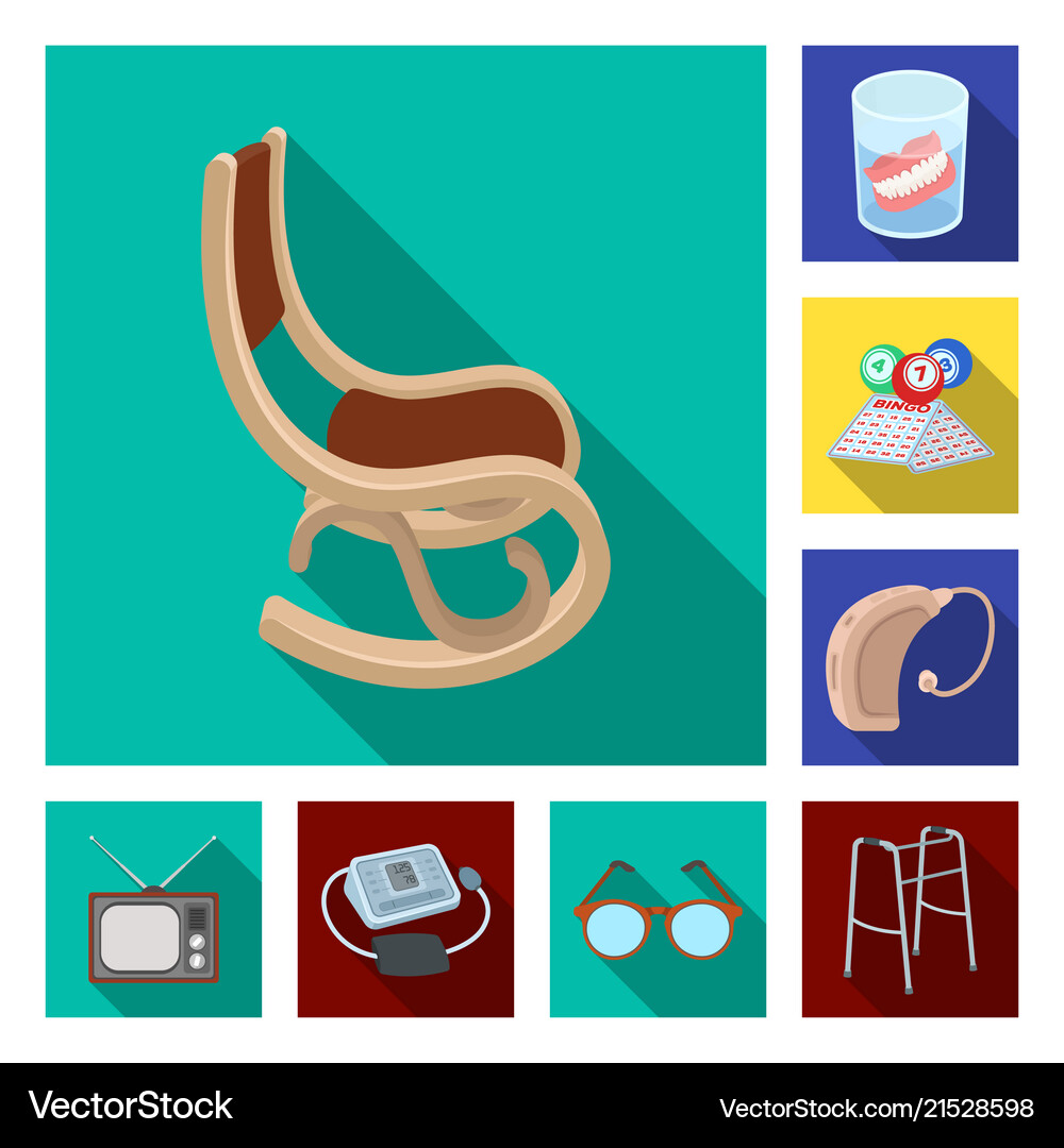 Human old age flat icons in set collection Vector Image