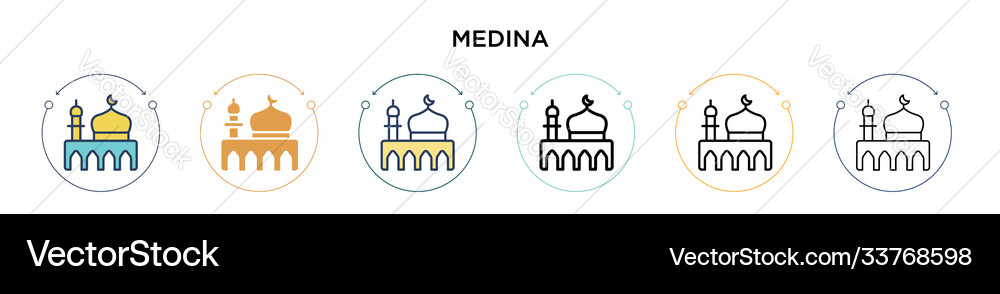 Medina icon in filled thin line outline Royalty Free Vector