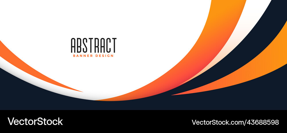 Orange modern wave style wide banner design Vector Image