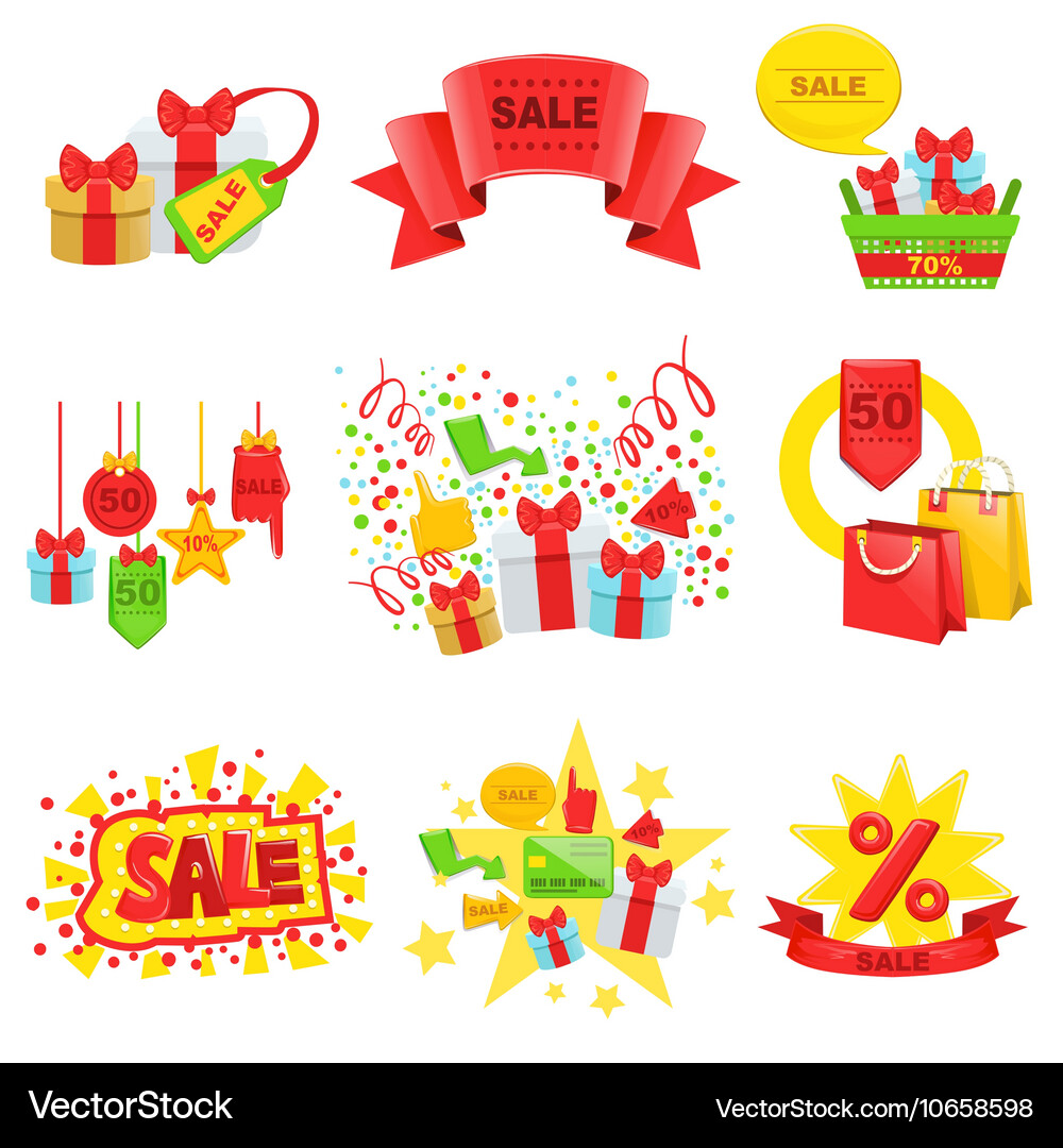 Sale and promotion ad template set Royalty Free Vector Image