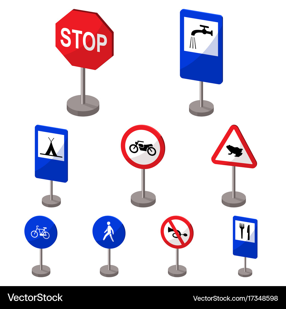 Set road signs signs prohibition Royalty Free Vector Image