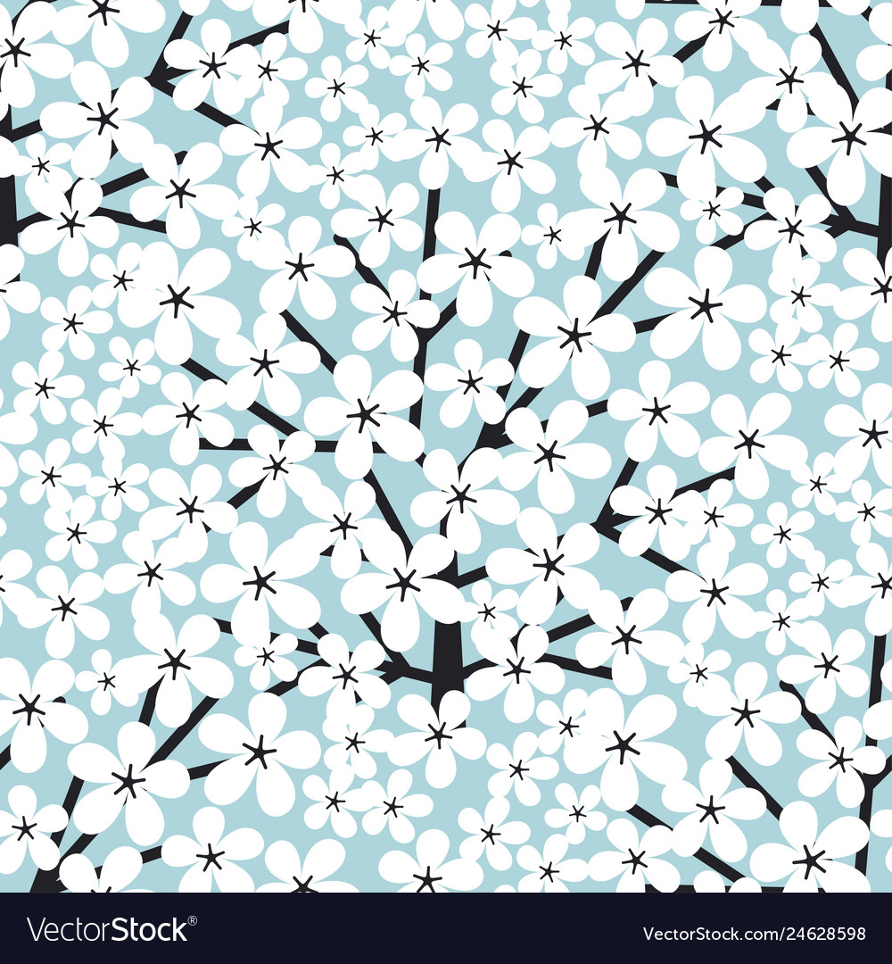 Simple spring tree blossom seamless pattern Vector Image