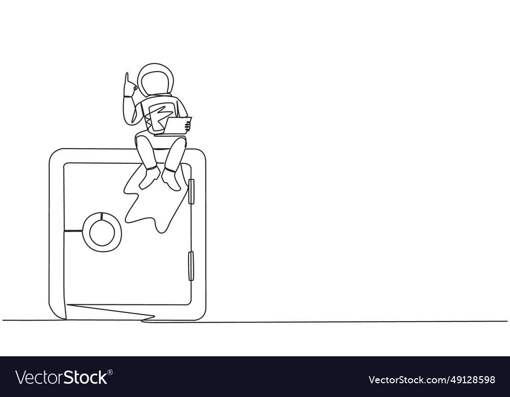Single continuous line drawing young energetic Vector Image