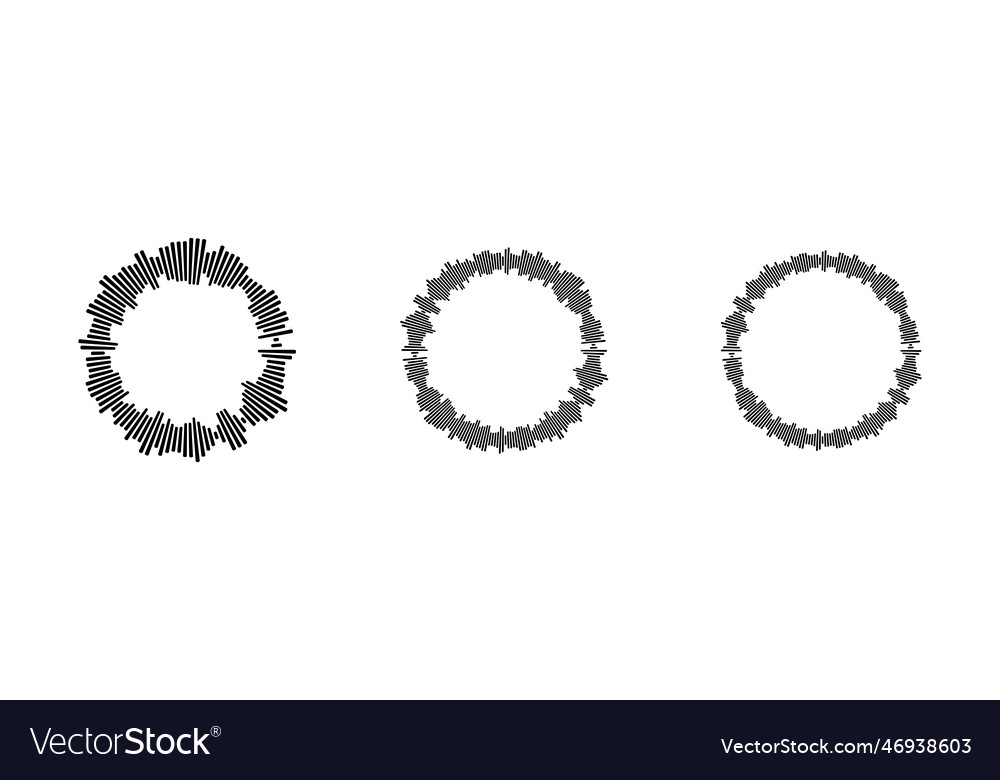 Circle audio waves set circular music sound Vector Image