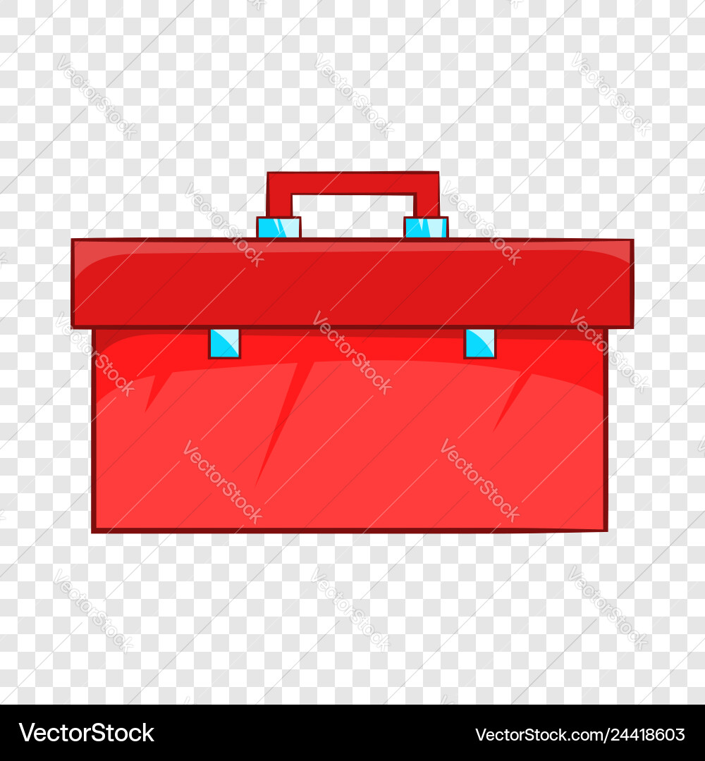 Closed red case icon in cartoon style Royalty Free Vector