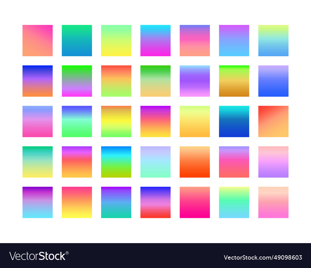 Colored gradient palette collection Royalty Free Vector