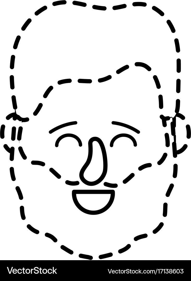 Dotted shape avatar man head with hairstyle design